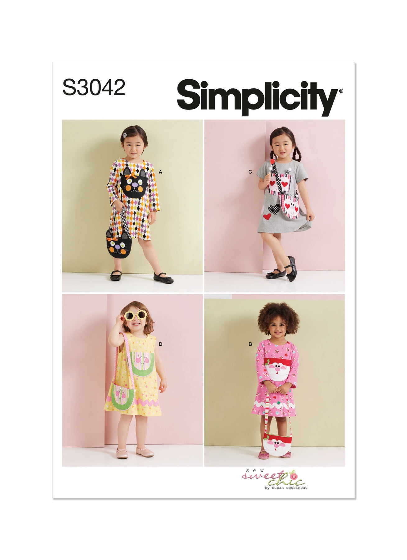 Simplicity Sewing Pattern 3042 - Toddlers' Dress with Sleeve Variations ...
