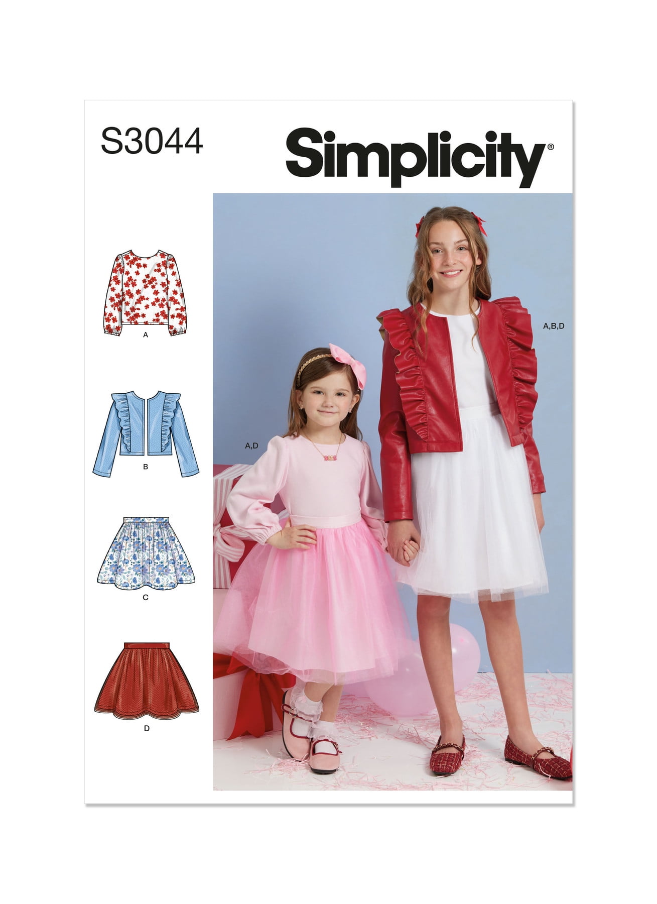 Simplicity Sewing Pattern 3044 - Children's and Girls' Skirts, Jacket ...