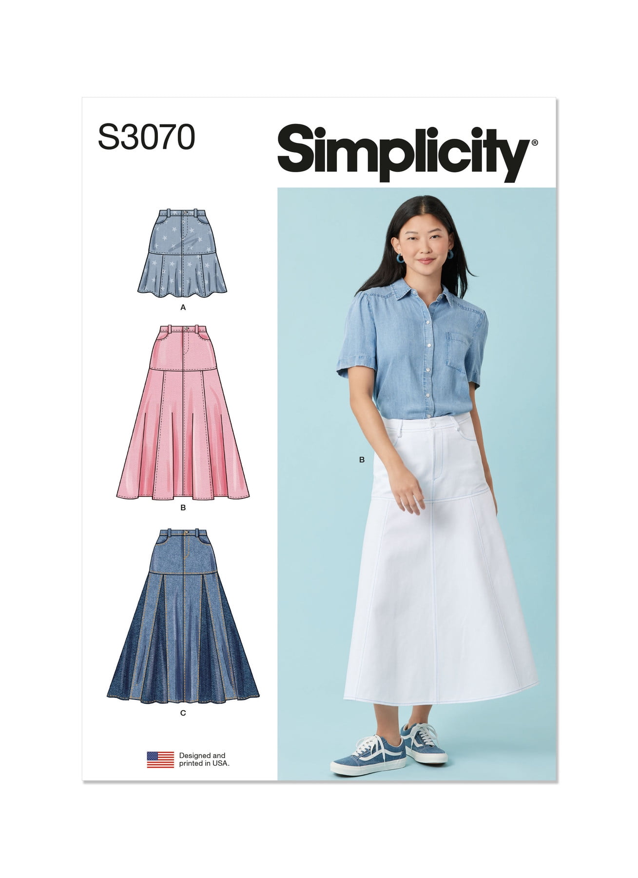 Simplicity Sewing Pattern 3070 - Misses' Skirts, Size: K5 (8-10-12-14 ...