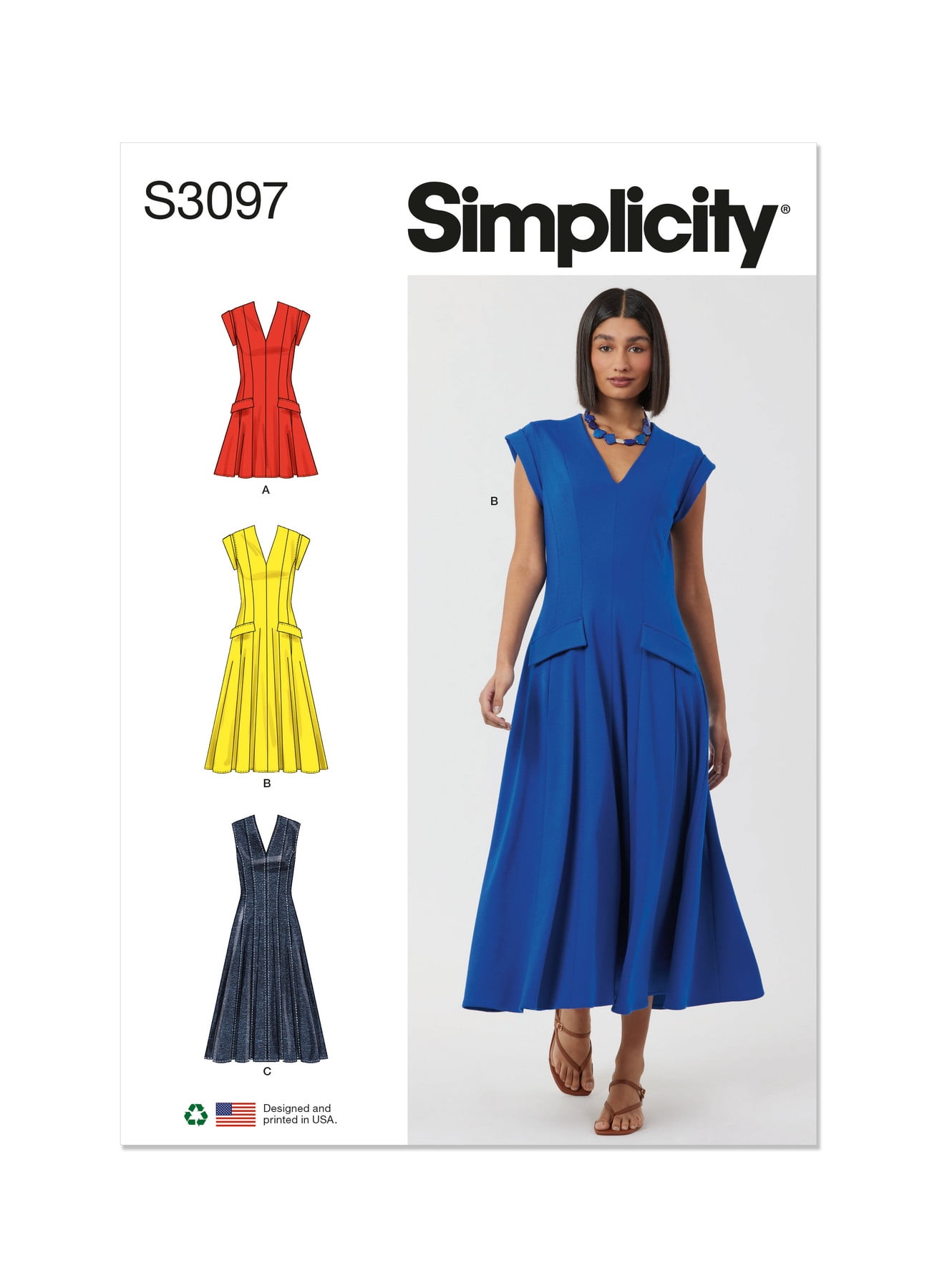 Simplicity Sewing Pattern 3097 - Misses' Dress with Length and Sleeve ...