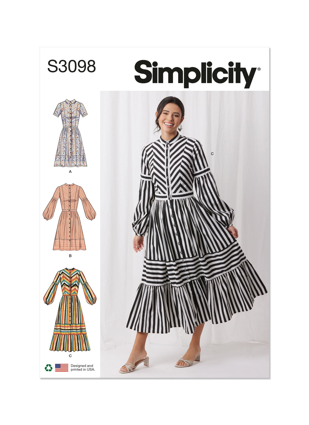 Simplicity Sewing Pattern 3098 - Misses' Dress with Sleeve and Length ...