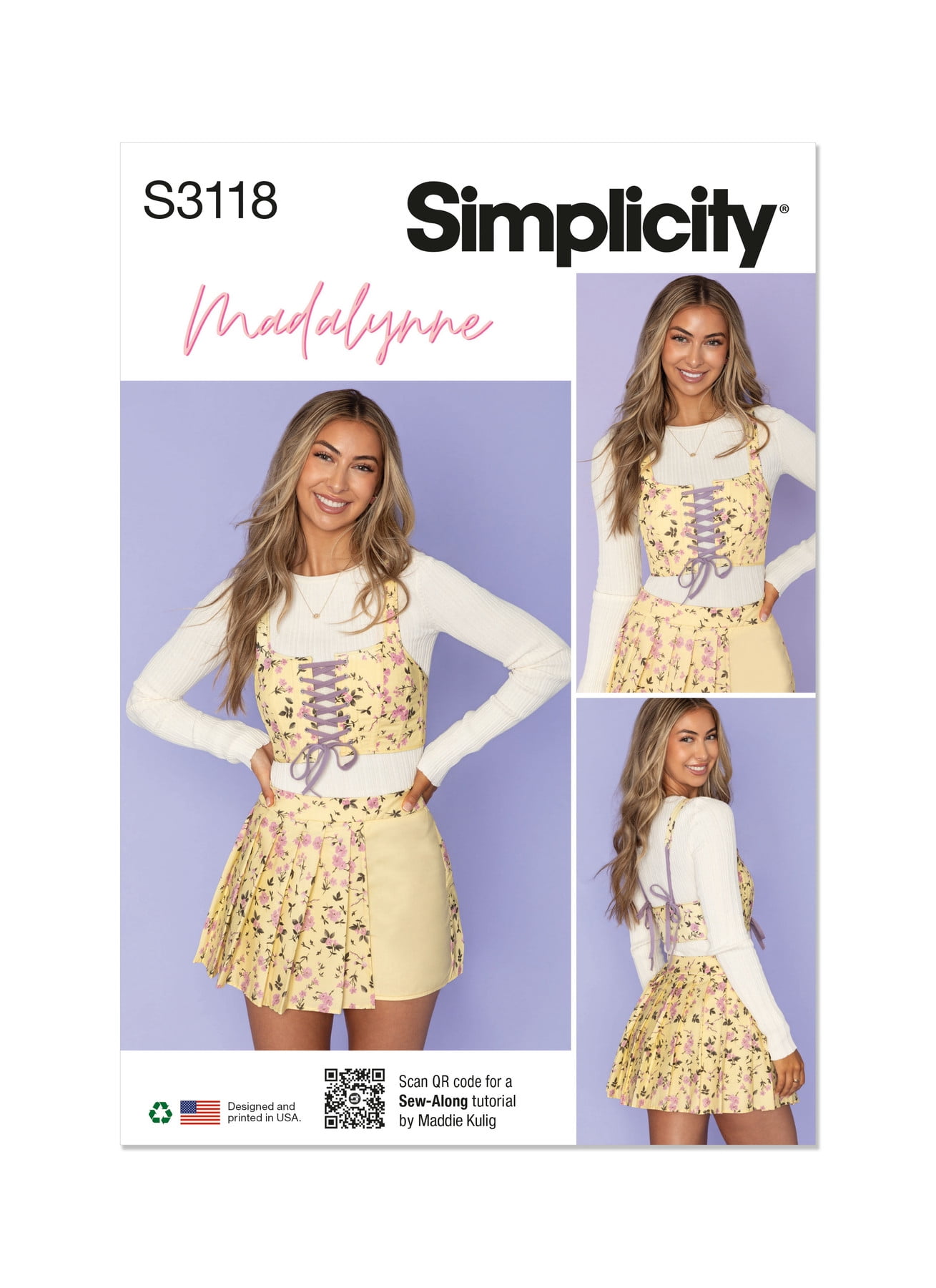 Simplicity Sewing Pattern 3118 - Misses' Cropped Corset and Skort by Madalynne, Madalynne ...