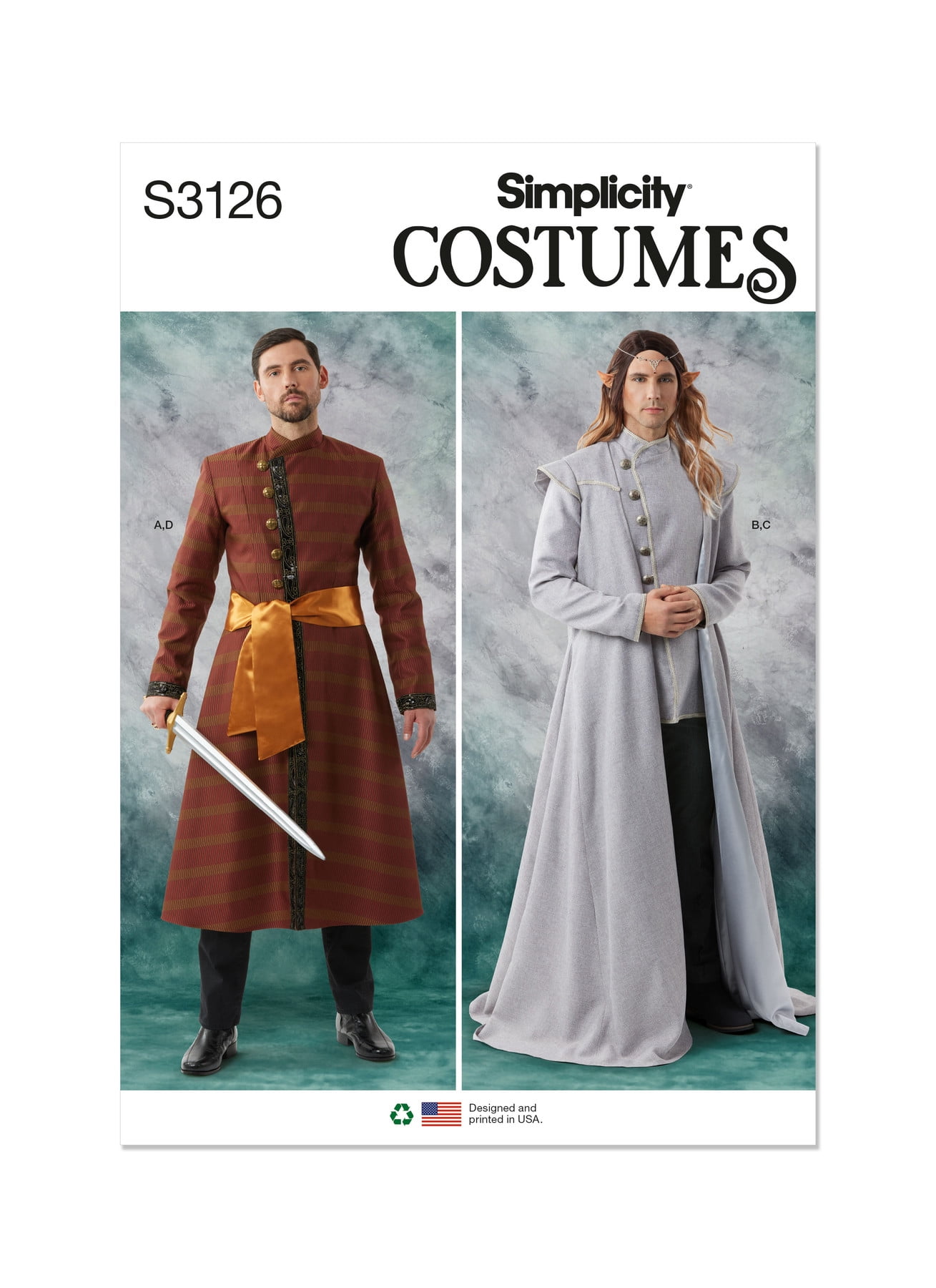 Simplicity Sewing Pattern 3126 - Men's Costumes, Size: BB (44-52 ...