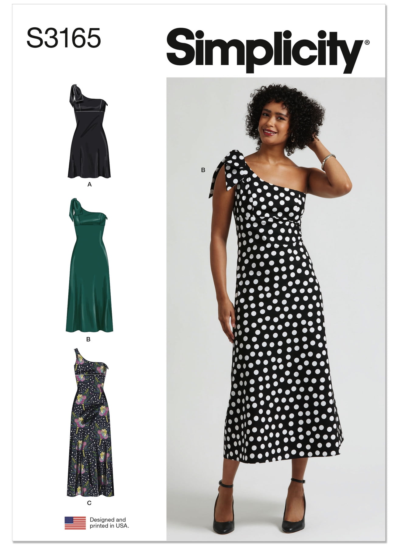 Simplicity Sewing Pattern 3165 - Misses' One Shoulder Dress in Three ...