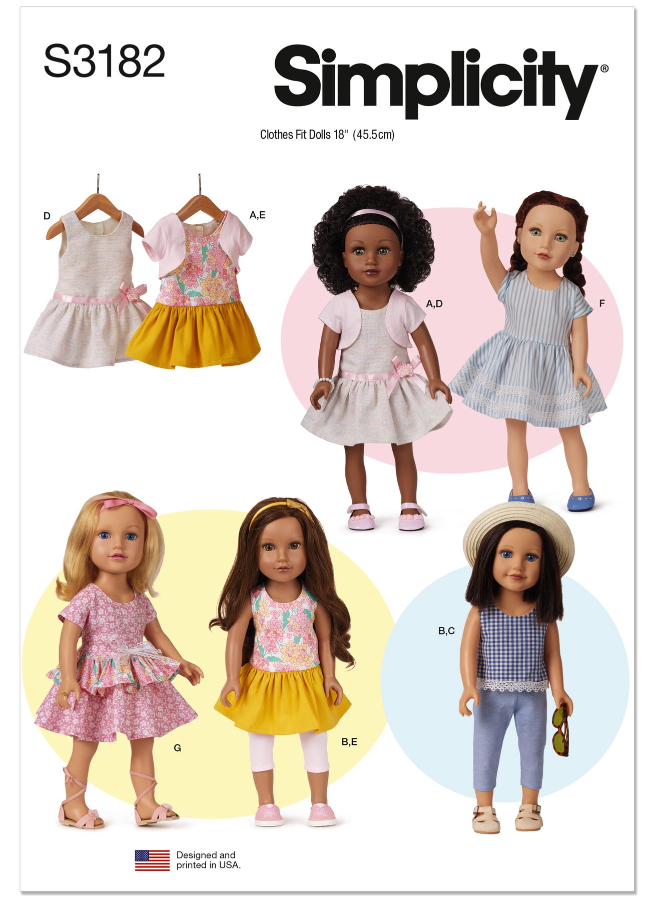 Simplicity Paper Sewing Pattern 3182 - Doll Clothes - Walmart.com