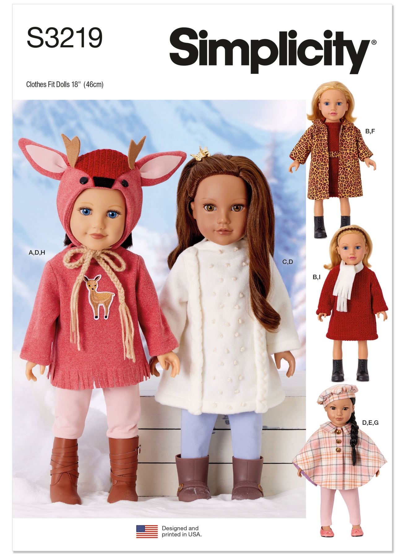 Simplicity Paper Sewing Pattern 3219 - Doll Clothes - Walmart.com