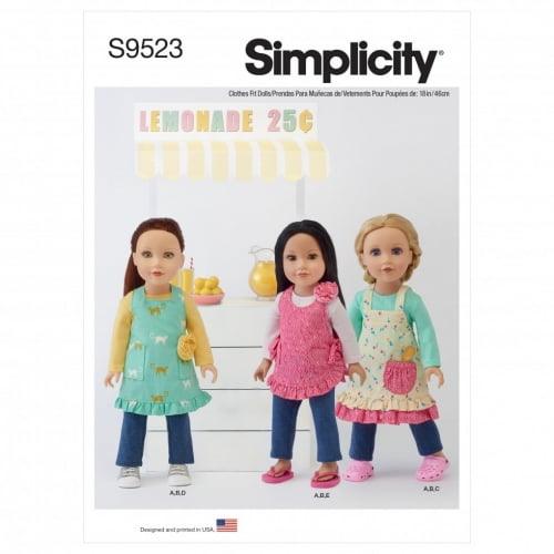 Simplicity Sewing Pattern 9523 Doll Clothes OS (One Size Only ...