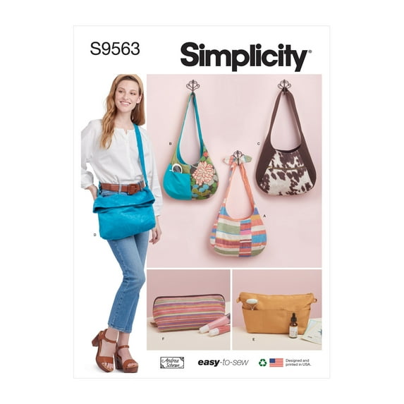 Simplicity Sewing Pattern 9563 - Slouch Bags, Purse Organizer and ...