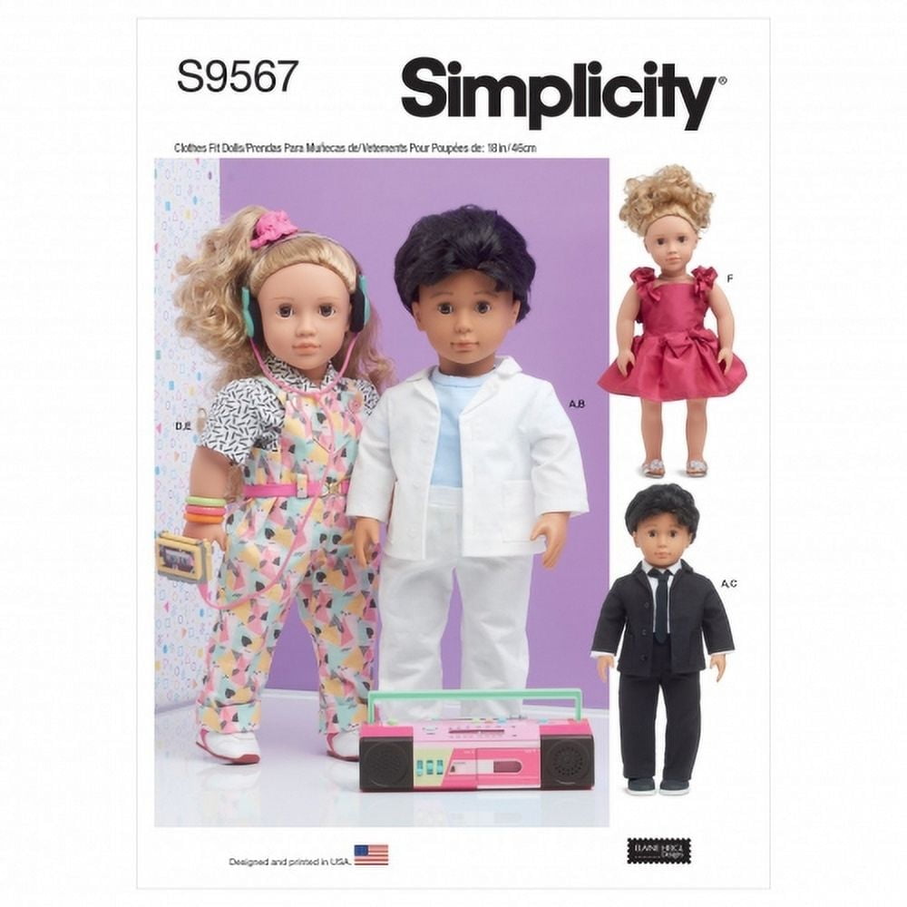 Simplicity Sewing Pattern 9567 Doll Clothes OS (One Size Only ...