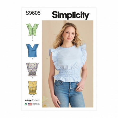 Simplicity Sewing Pattern 9605 Tops U5 (16-18-20-22-24) - Walmart.com