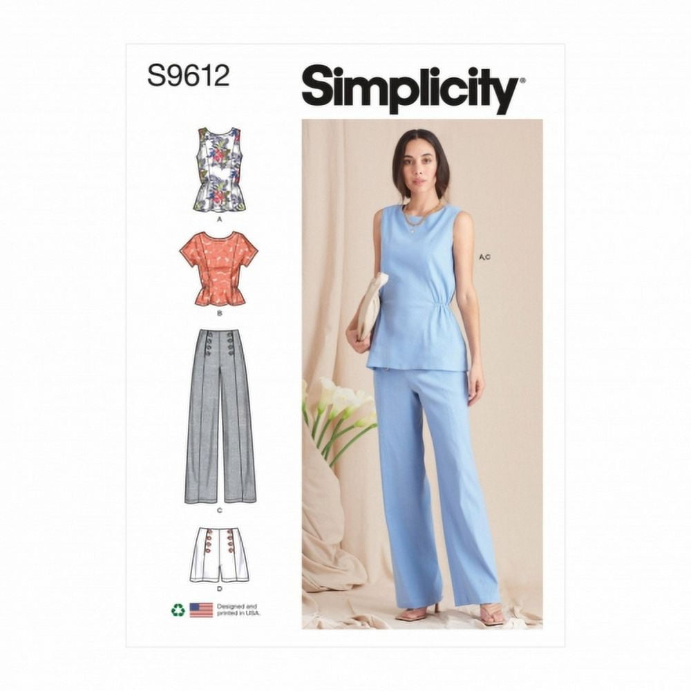 Simplicity Sewing Pattern 9612 Tops, Shorts, Trousers H5 (6-8-10-12-14 ...