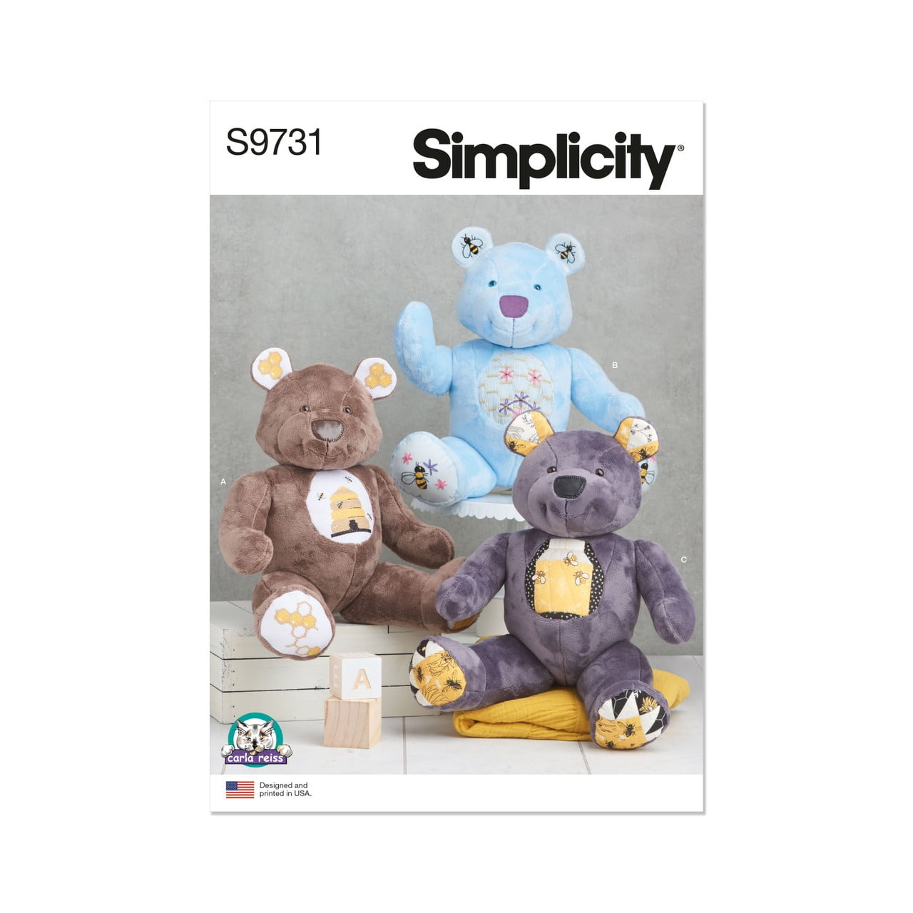 Simplicity Sewing Pattern 9731 - Stuffed Bear by Carla Reiss Design ...