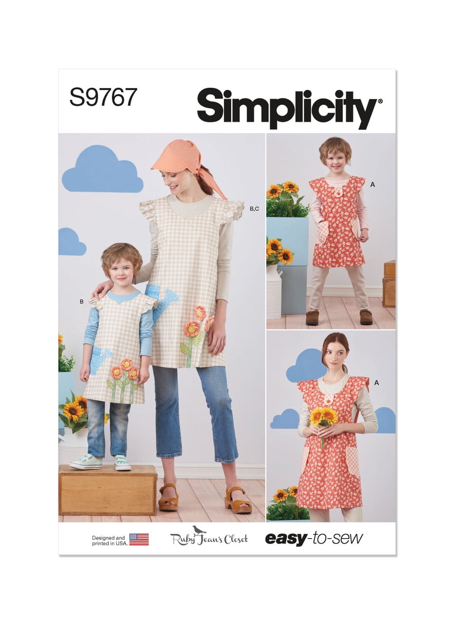 Simplicity Sewing Pattern 9767 Aprons, Headwear A (S - L / S - L ...