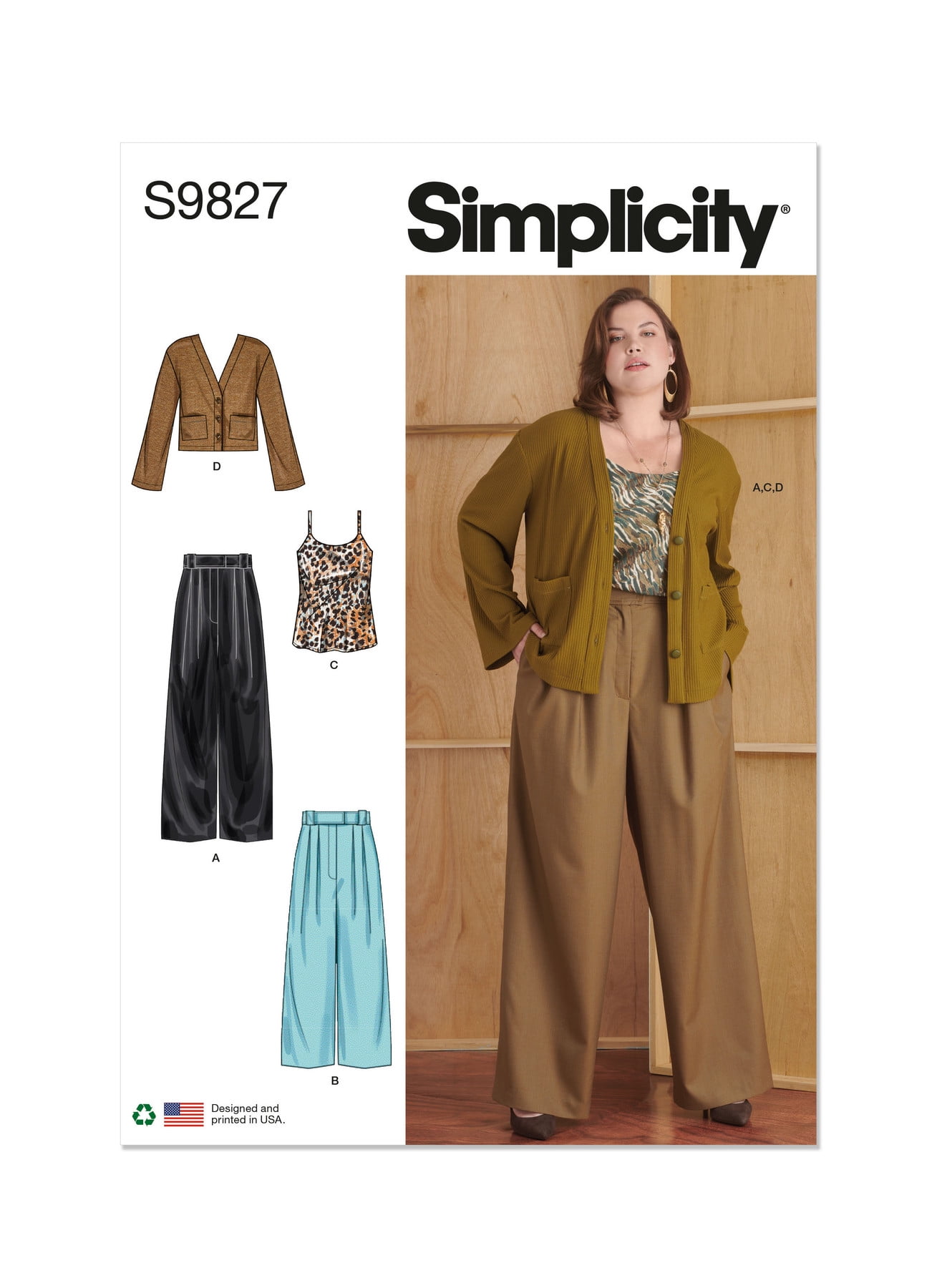 Simplicity Sewing Pattern 9827 -Women's Pants in Two Lengths, Camisole ...