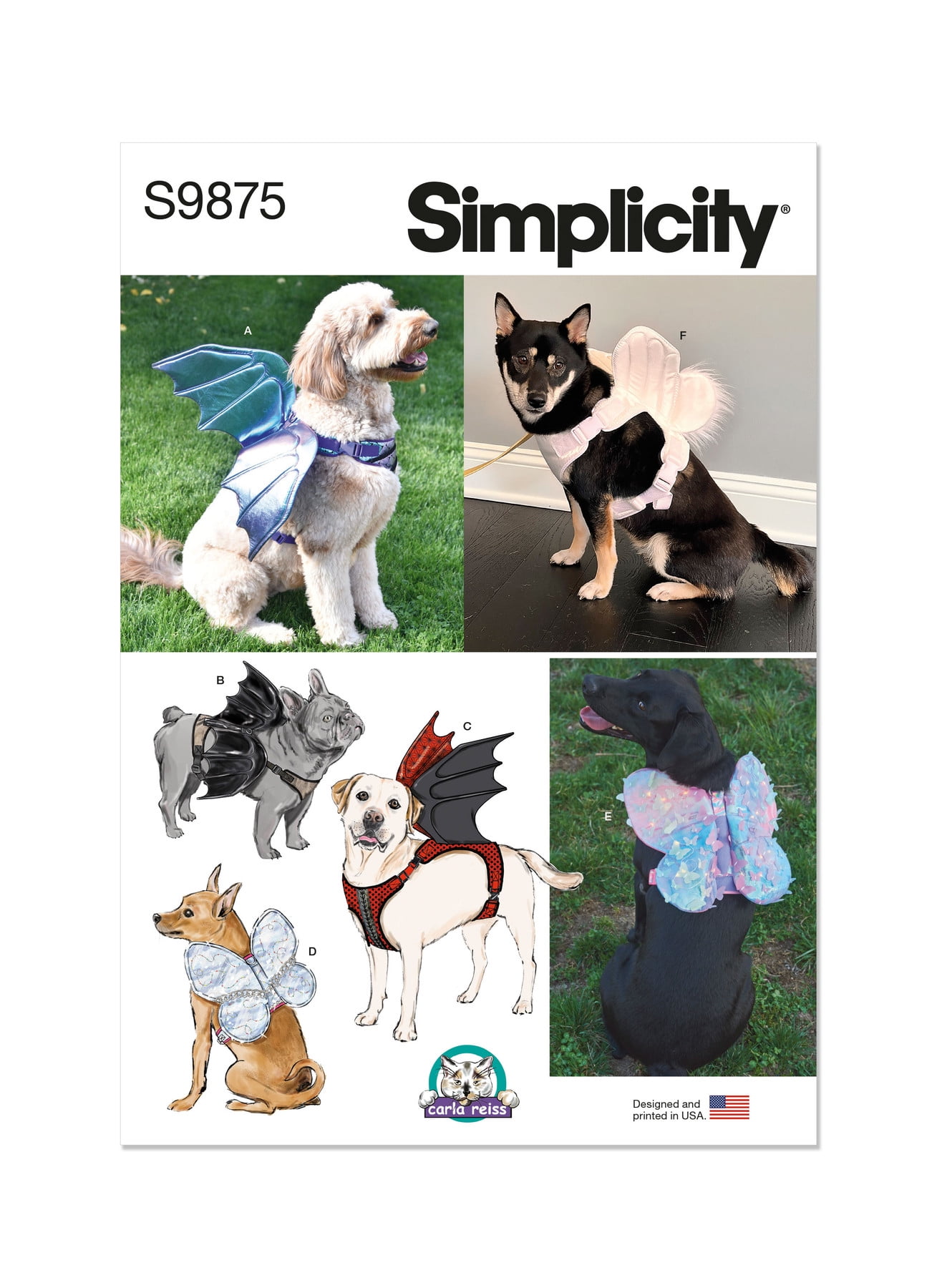 Simplicity Sewing Pattern 9875 - Dog Harness with Wings by Carla Reiss ...