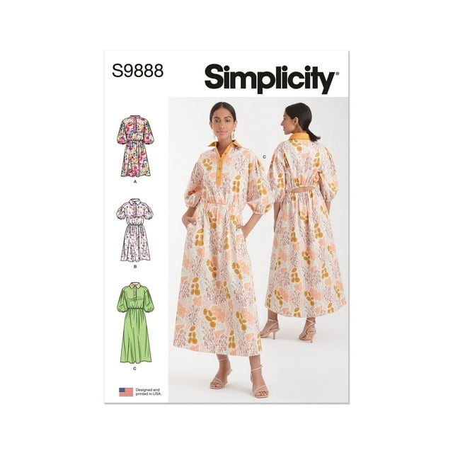 Simplicity Sewing Pattern 9888 - Misses' Dresses, Size: H5 (6-8-10-12 ...