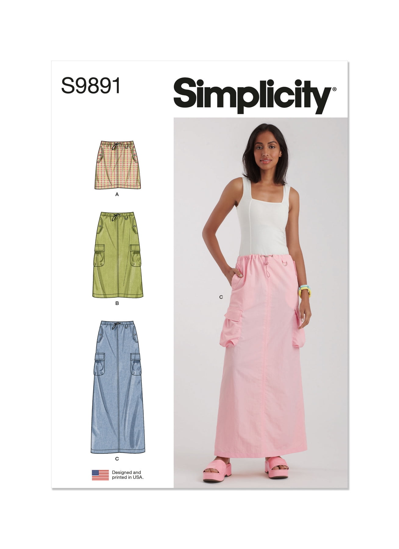 Simplicity Sewing Pattern 9891 - Misses' Skirt In Three Lengths, Size ...