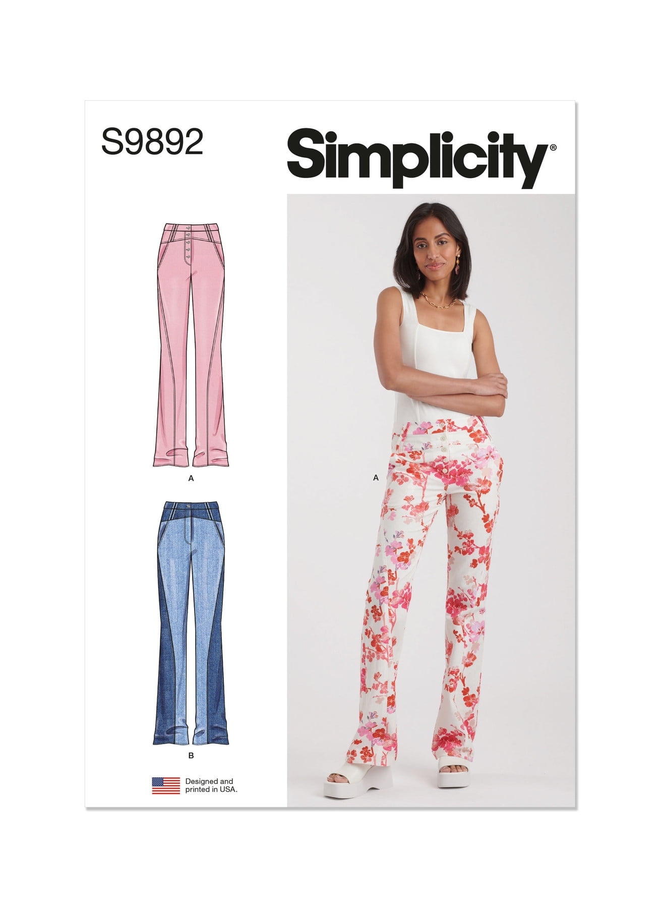 Simplicity Sewing Pattern 9892 - Misses' Jeans, Size: K5 (8-10-12-14-16 ...