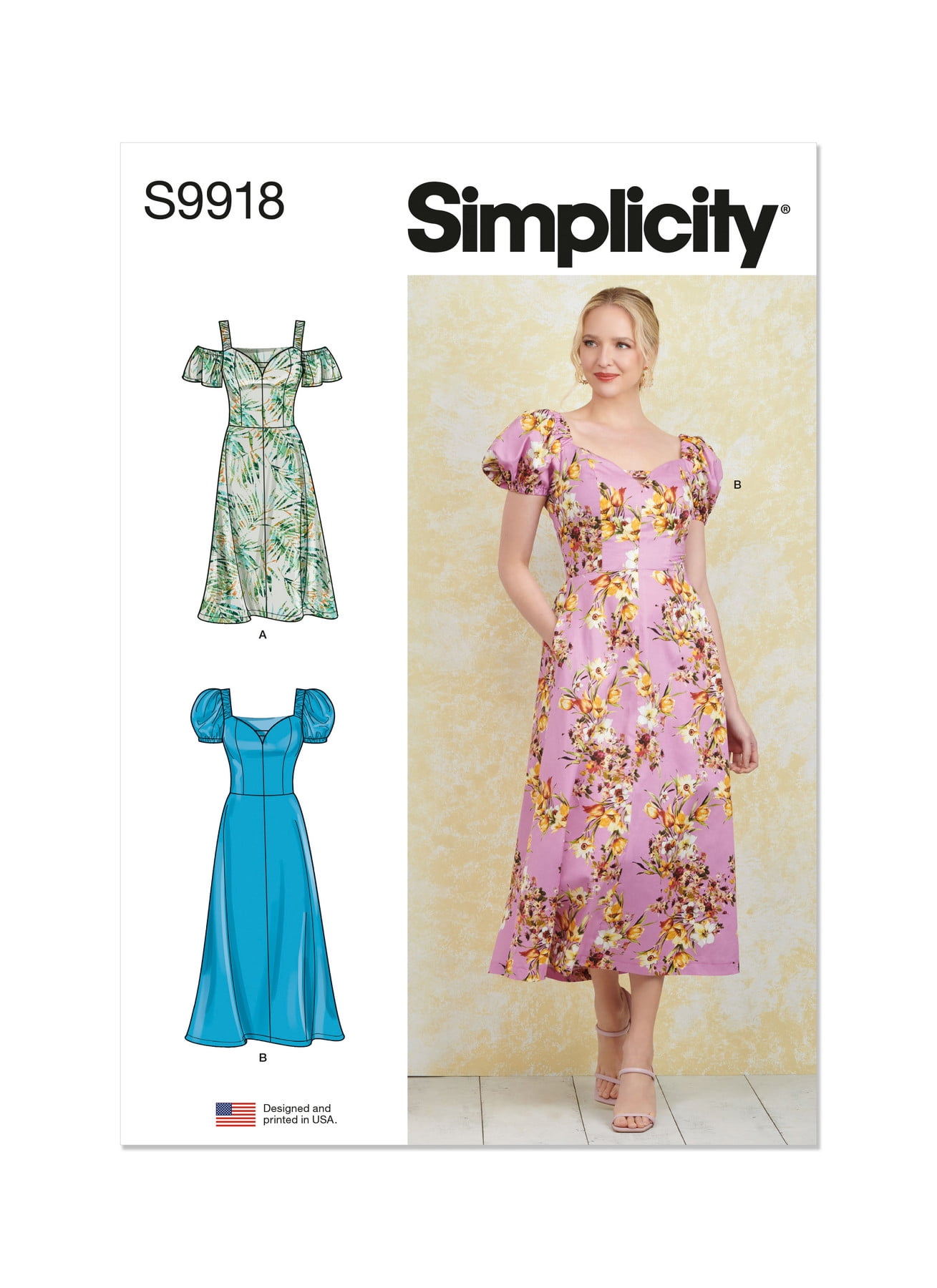 Simplicity Sewing Pattern 9918 - Misses' Dress with Sleeve and Length ...