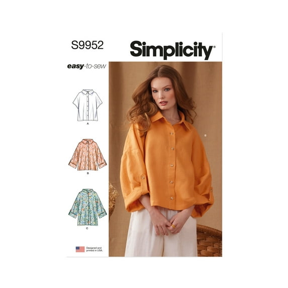 Simplicity Sewing Pattern 9952 - Misses' Shirts, Size: A (S-XXL ...