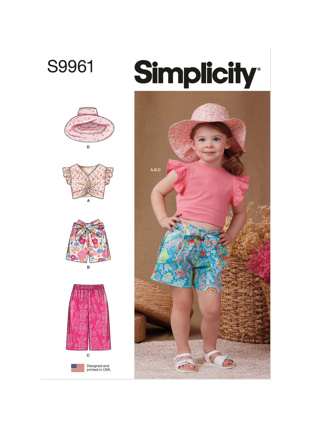 Simplicity Sewing Pattern 9961 - Toddlers' Shorts, Pants, Hat and Knit ...