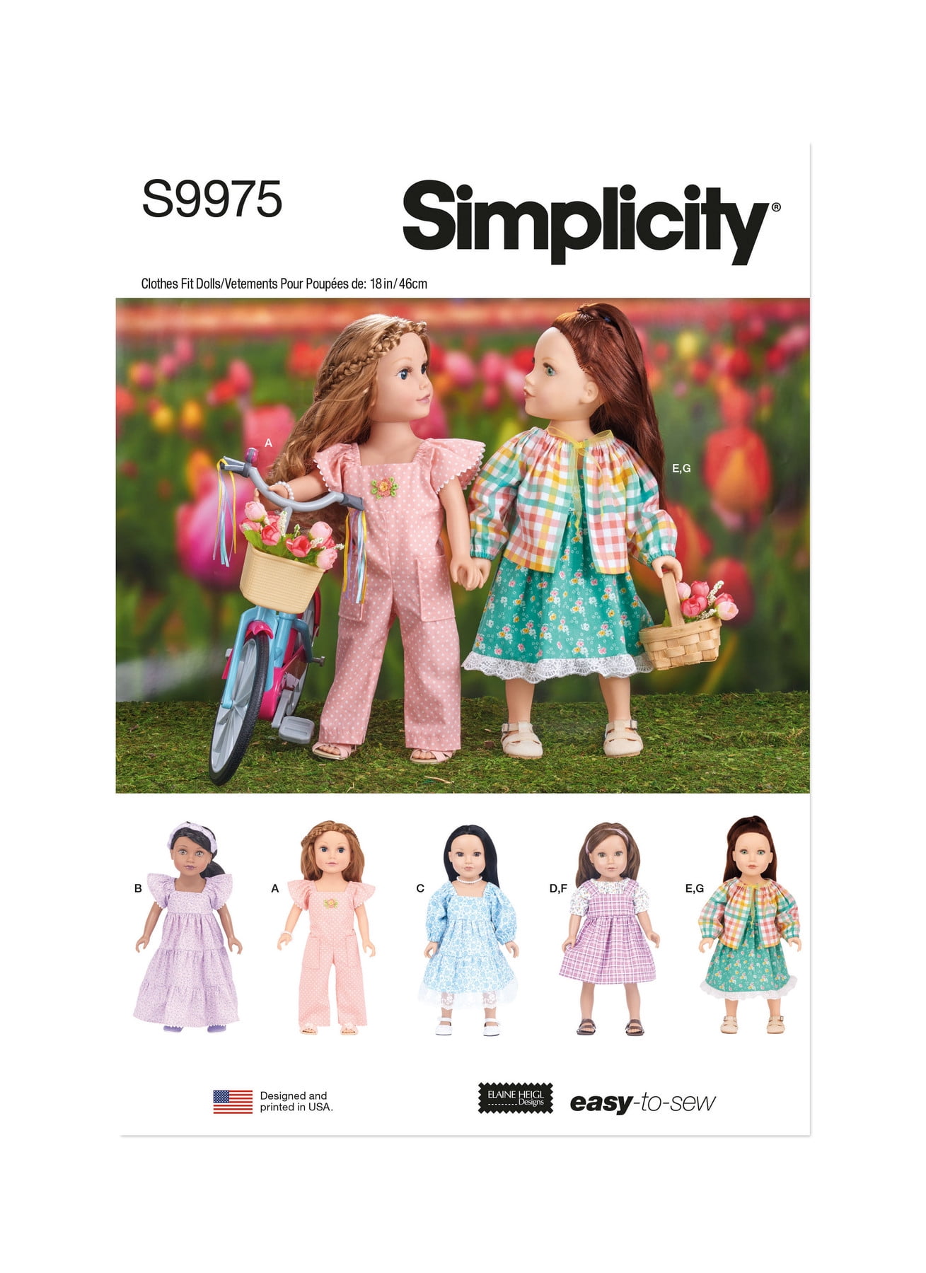 Simplicity Sewing Pattern 9975 -8" Doll Clothes by Elaine Heigl Designs ...