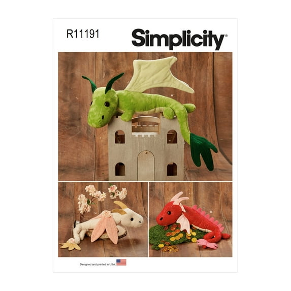 Simplicity Sewing Pattern R11191 (9363) - Plush Dragons, Size: OS (ONE ...