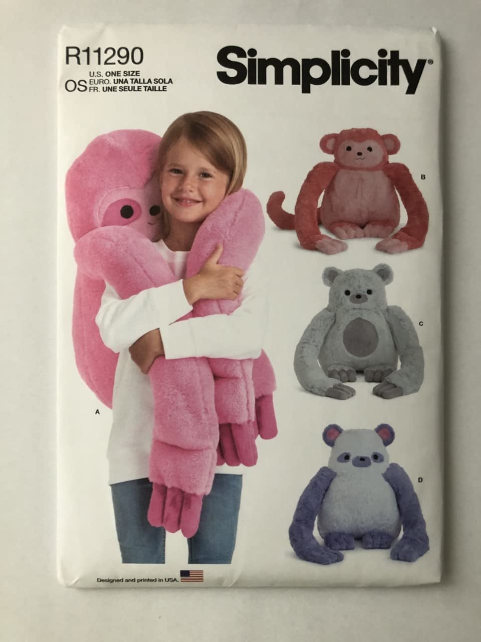 Simplicity Sewing Pattern R11290 (9442) - Hugging Plush Animals, Size ...
