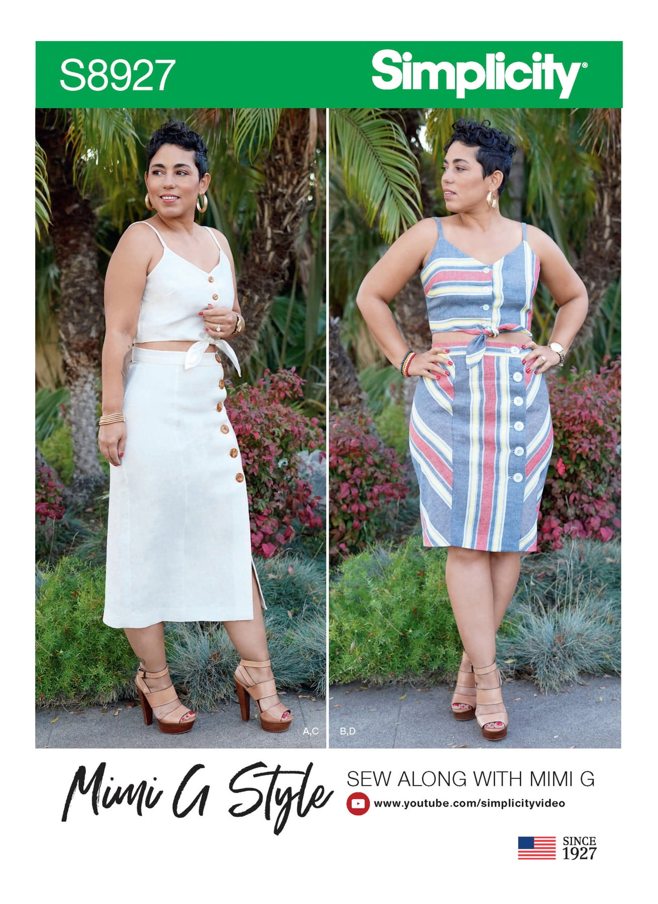 Simplicity Sewing Pattern R11366 (8927) - Misses' Tie Front Tops and Skirts by Mimi G Style ...