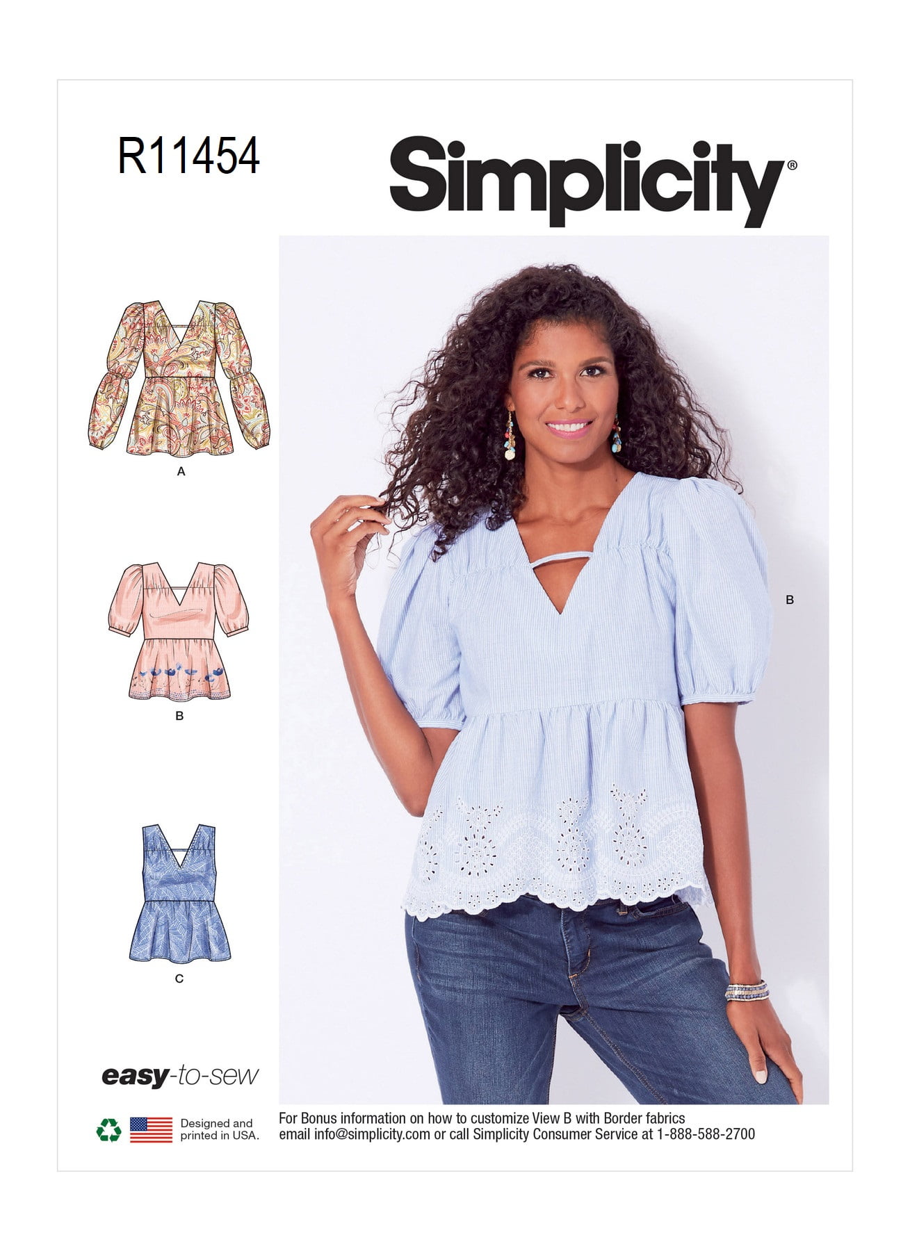 Simplicity Sewing Pattern R11454 (9545) - Misses' Tops, Size: A (10-12 ...