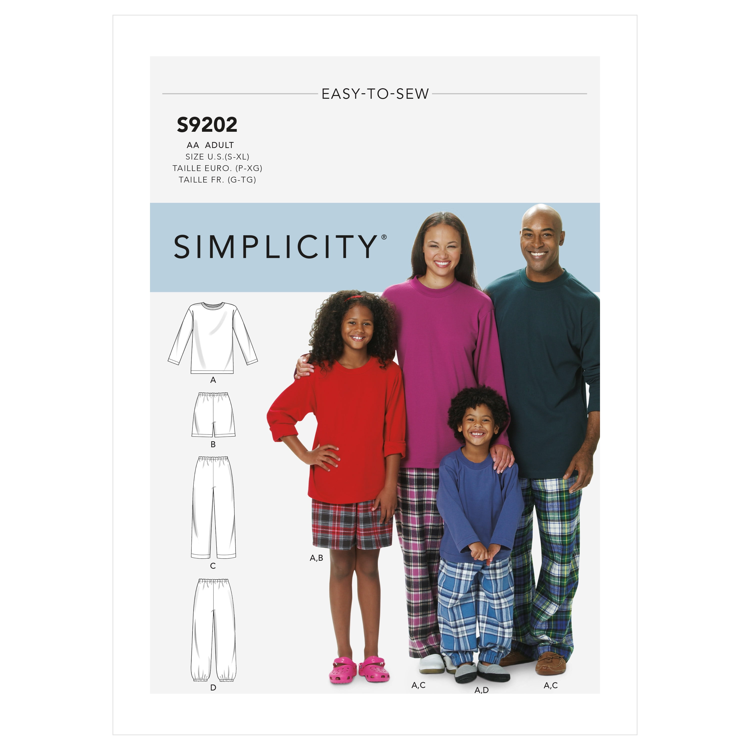 Simplicity Sewing Pattern S9202 - Misses'/Men's/Children's/Boys'/Girls ...