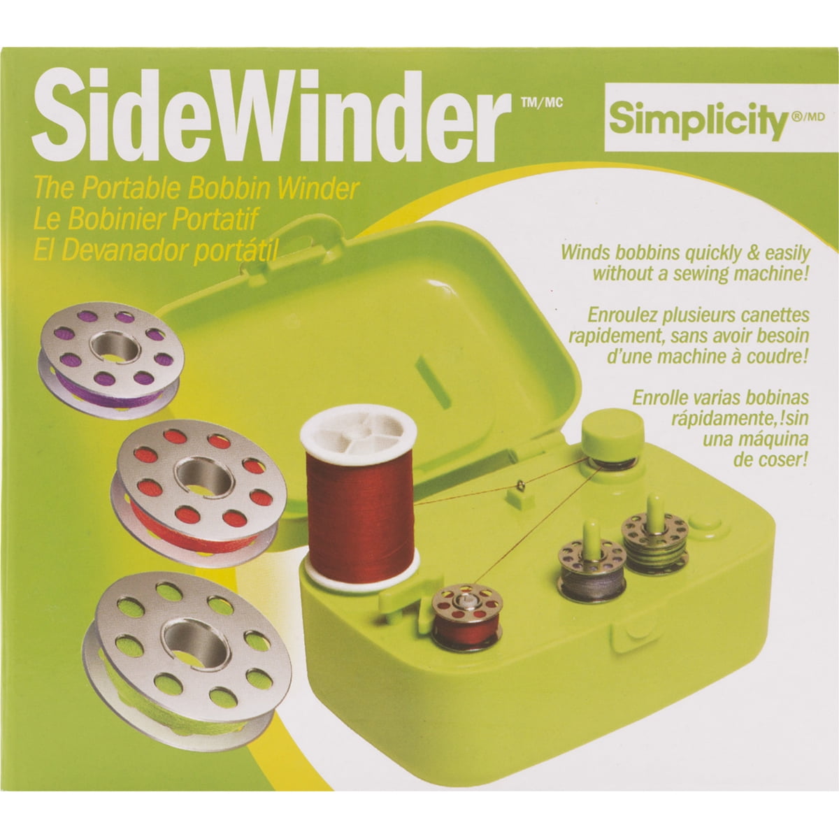 Simplicity SideWinder Portable Bobbin Winder-Green - Walmart.com