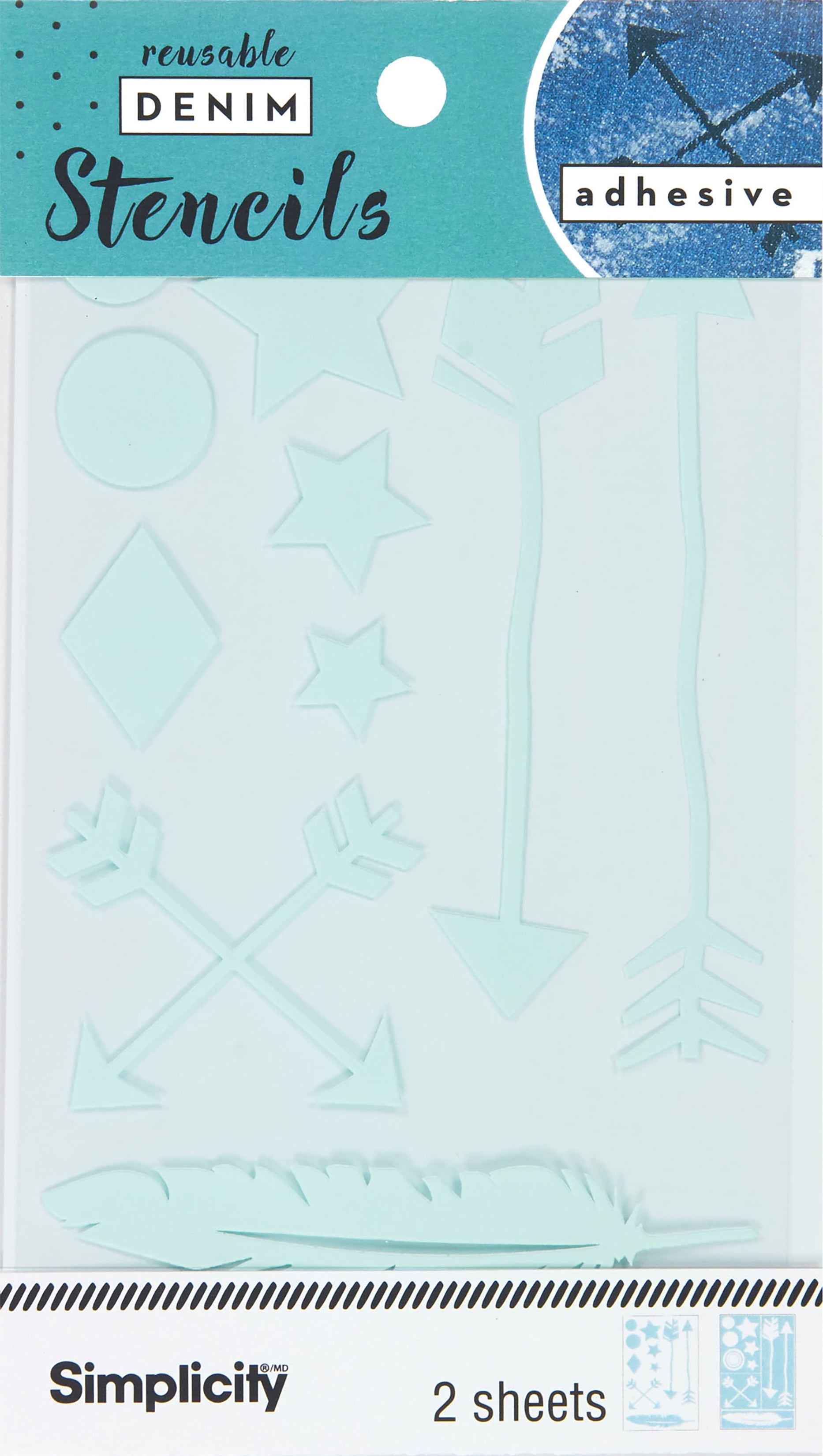 Simplicity Simplicity Denim Fabric Stencils 2/Pkg-Arrows - Walmart.com