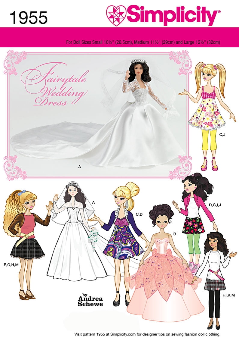 Simplicity Size S-L Special Occasion & Sportswear Doll Clothes Pattern ...