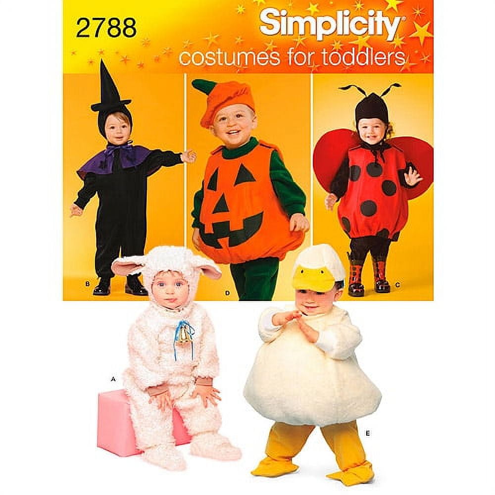 Simplicity Toddler's Costumes Pattern, Size 1/2-4, Lamb, Chick, Witch ...