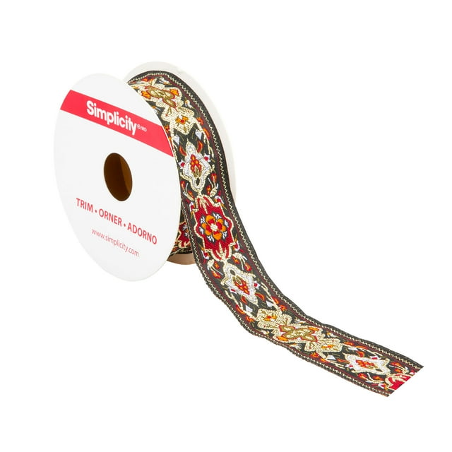 Simplicity Trim, Black 1 1/8 inch Russian Jacquard Trim Great for ...