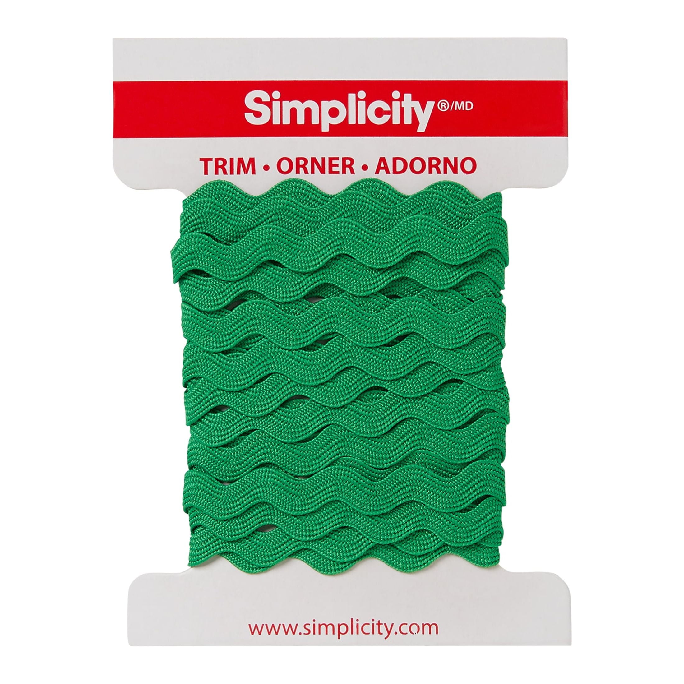 Simplicity Trim, Green 1/4 inch Ric Rac Trim Trim Great for Apparel ...