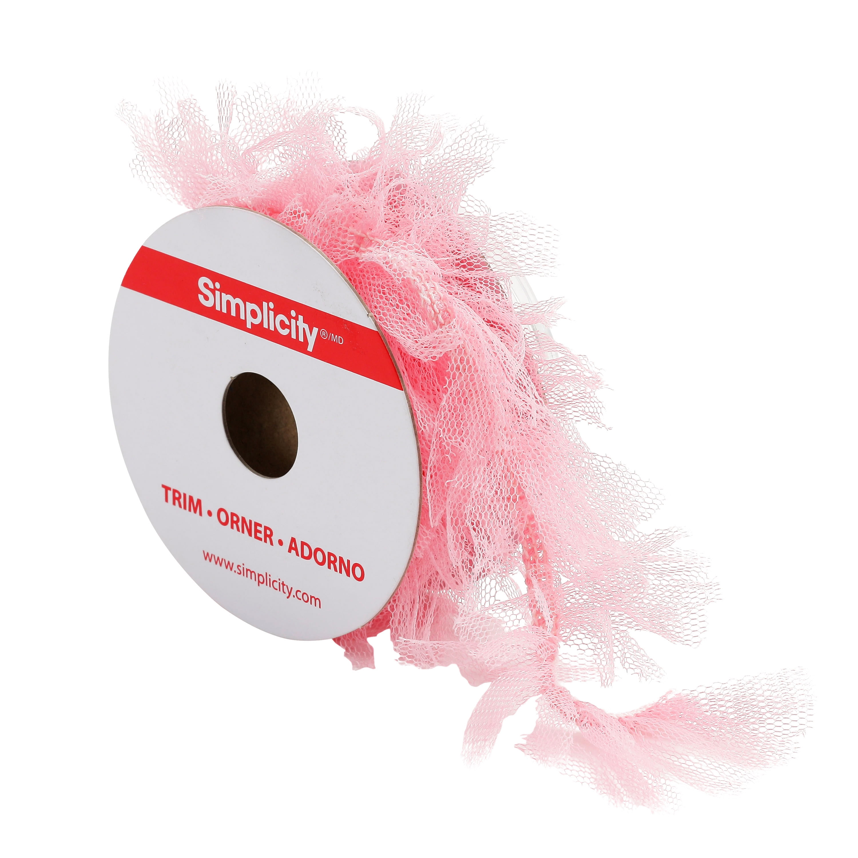Simplicity Trim, Lt Pink 1 1/4 inch Elastic Tulle Fringe Trim Great for ...