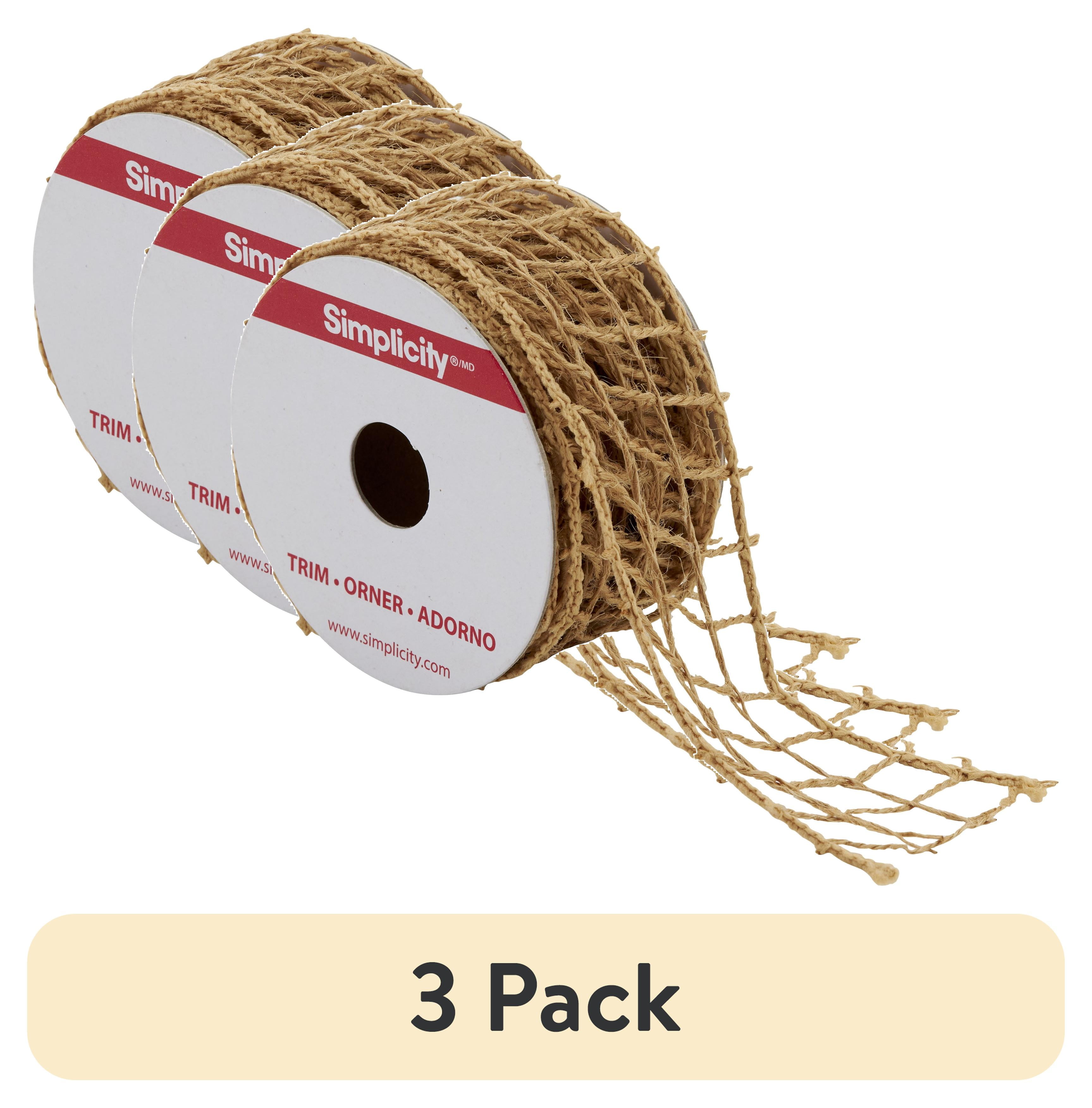 (3 pack) Simplicity Trim, Natural 1 3/4 inch Jute Open Weave Trim Great ...