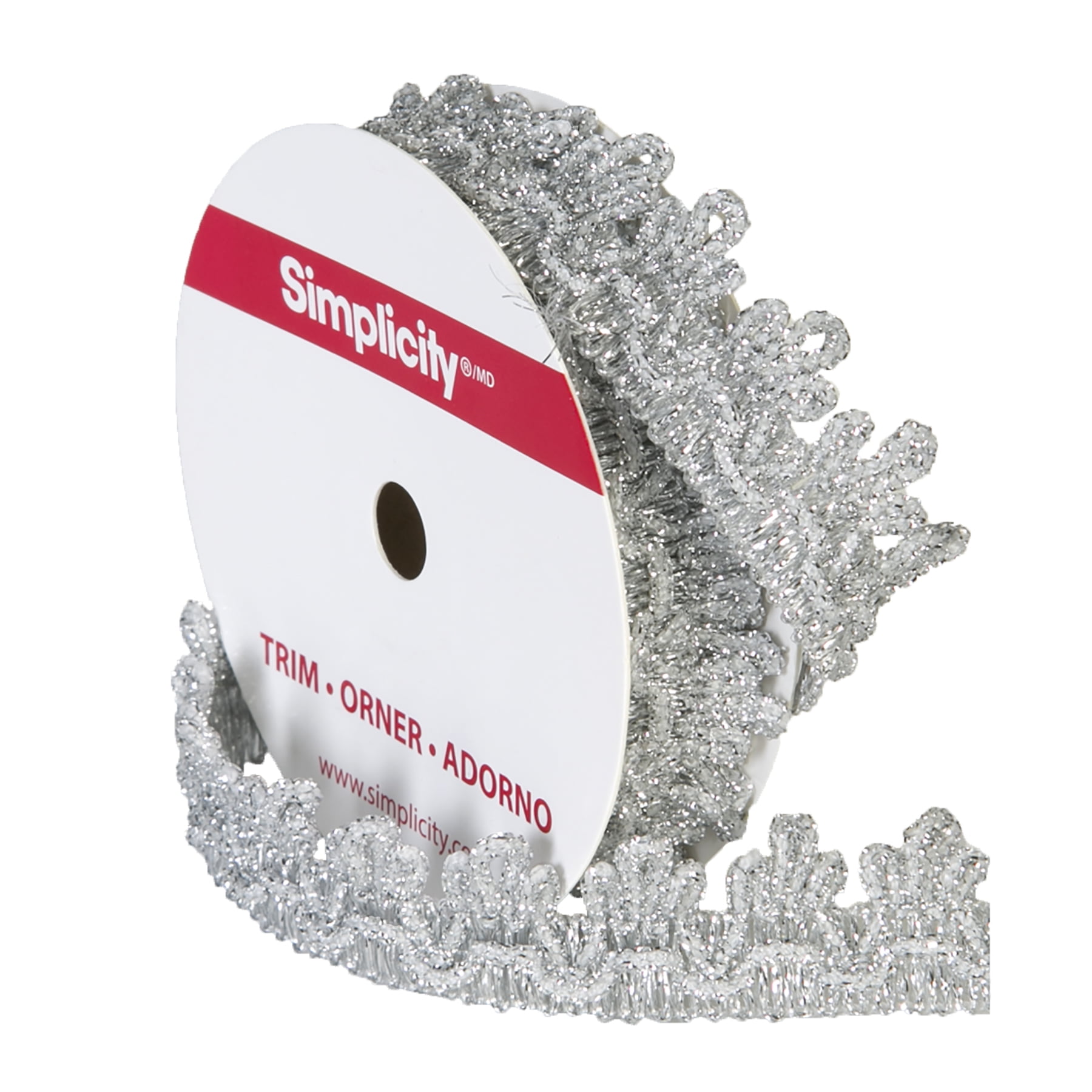 Simplicity Trim, Silver 3/4 inch Metallic Braid Trim Great for Apparel ...