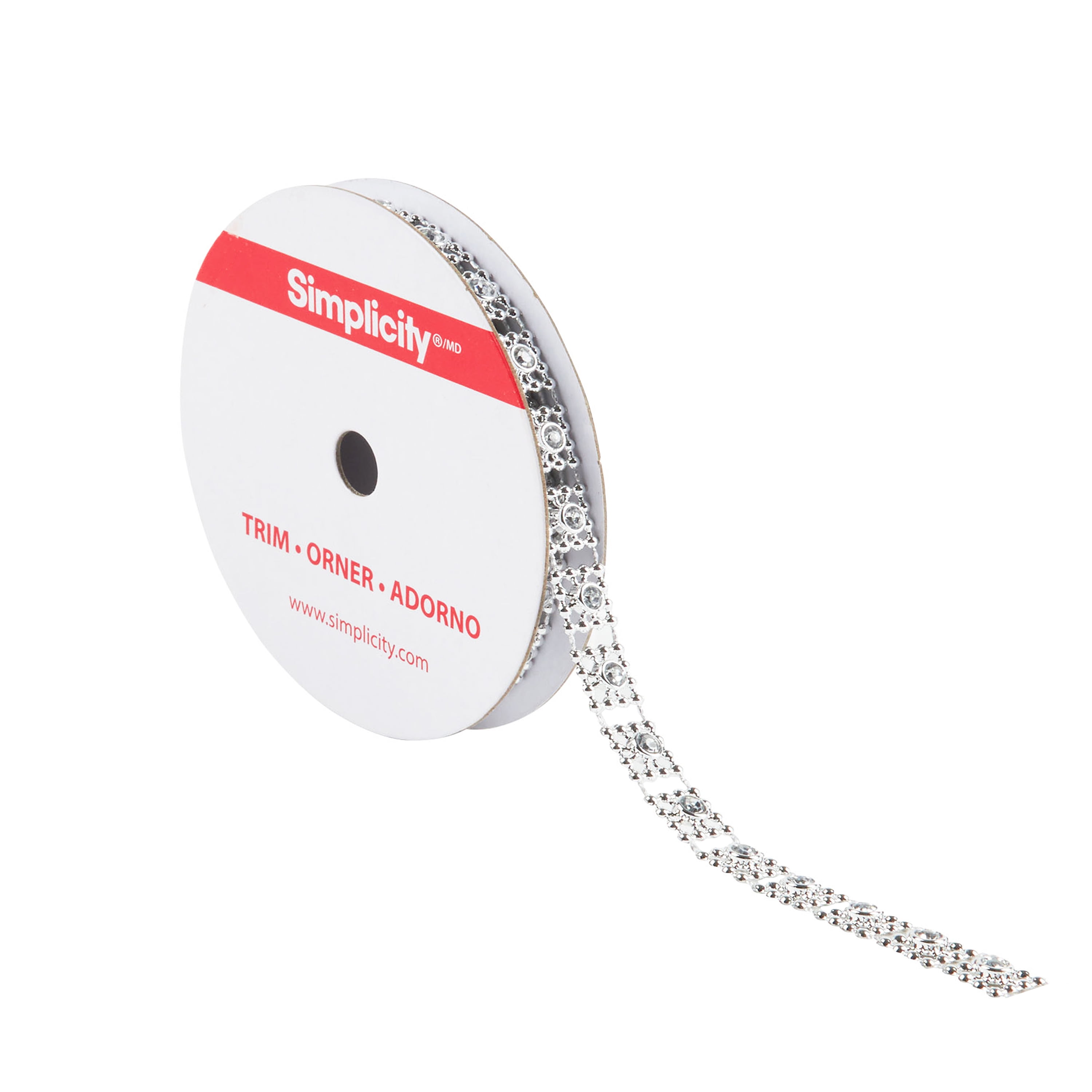 Simplicity Trim, Silver 3/8 inch Square Beaded Trim with Gem Trim Great ...