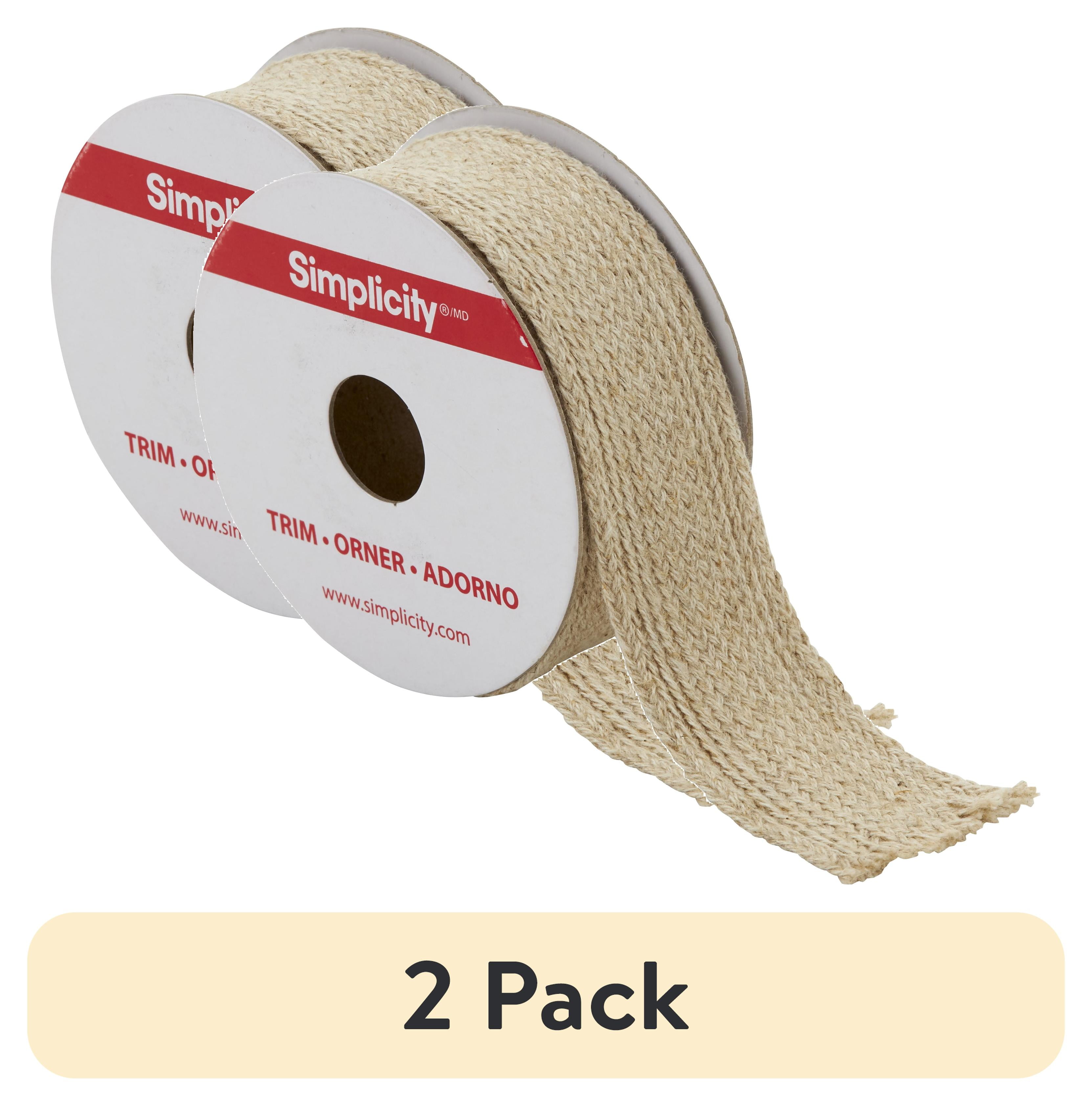 (2 pack) Simplicity Trim, Tan 1 1/4 inch Linen Band Trim Great for ...