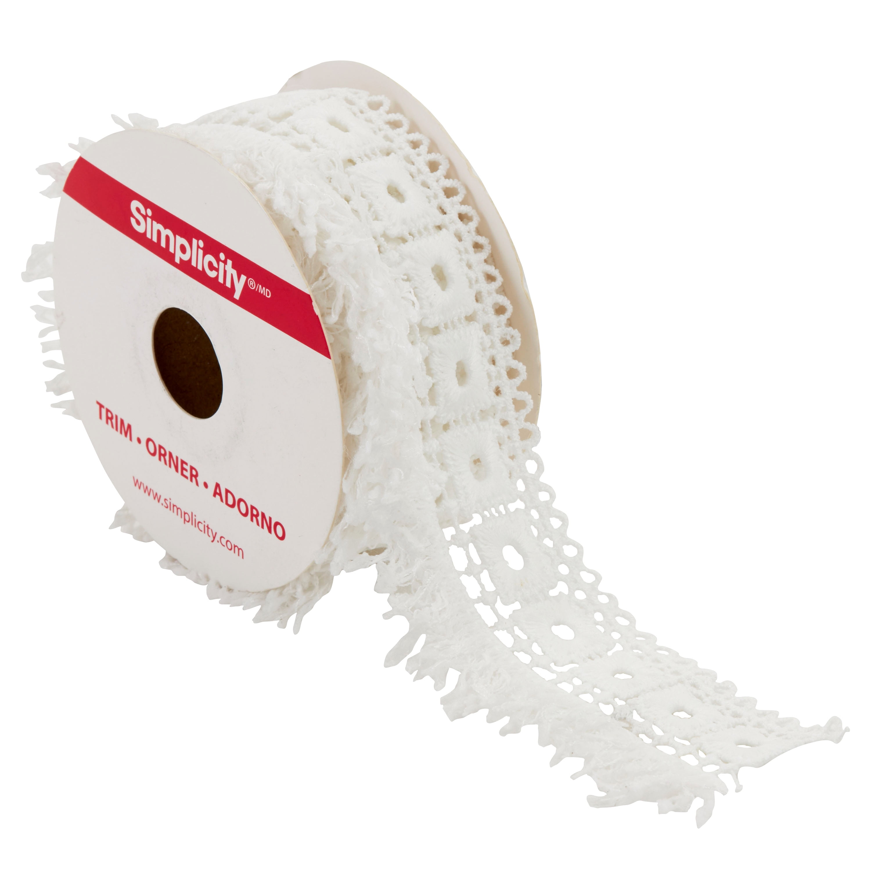 Simplicity Trim, White 1 3/4 inch Band with Fray Edge Trim Great for ...