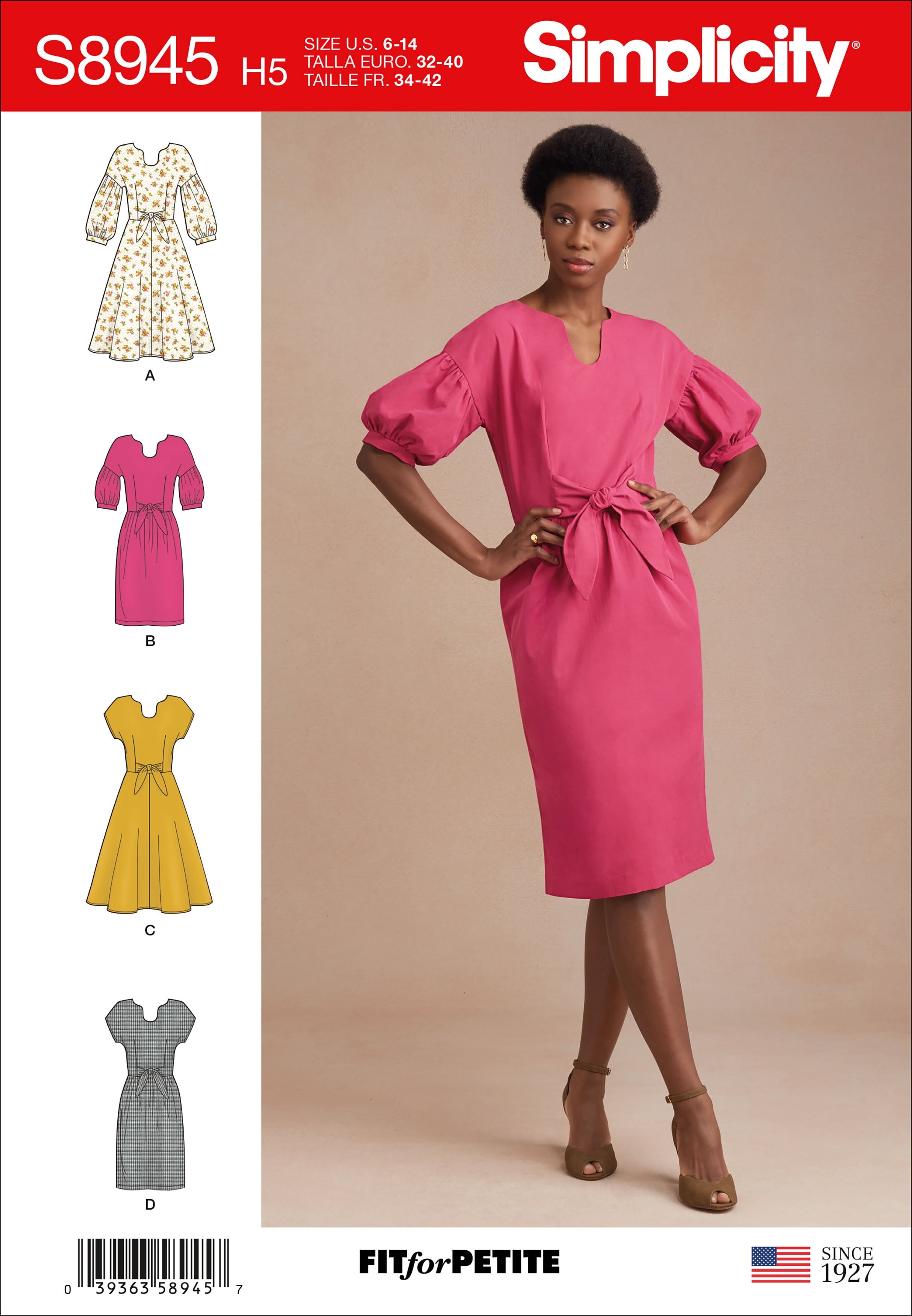 Simplicity US8945H5 Womens Petite Dresses, Size H5 - Walmart.com