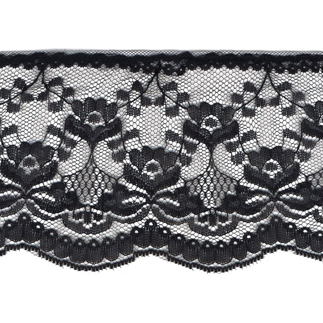 Simplicity Wide Lotus Lace 4"X12yd-Black - Walmart.com