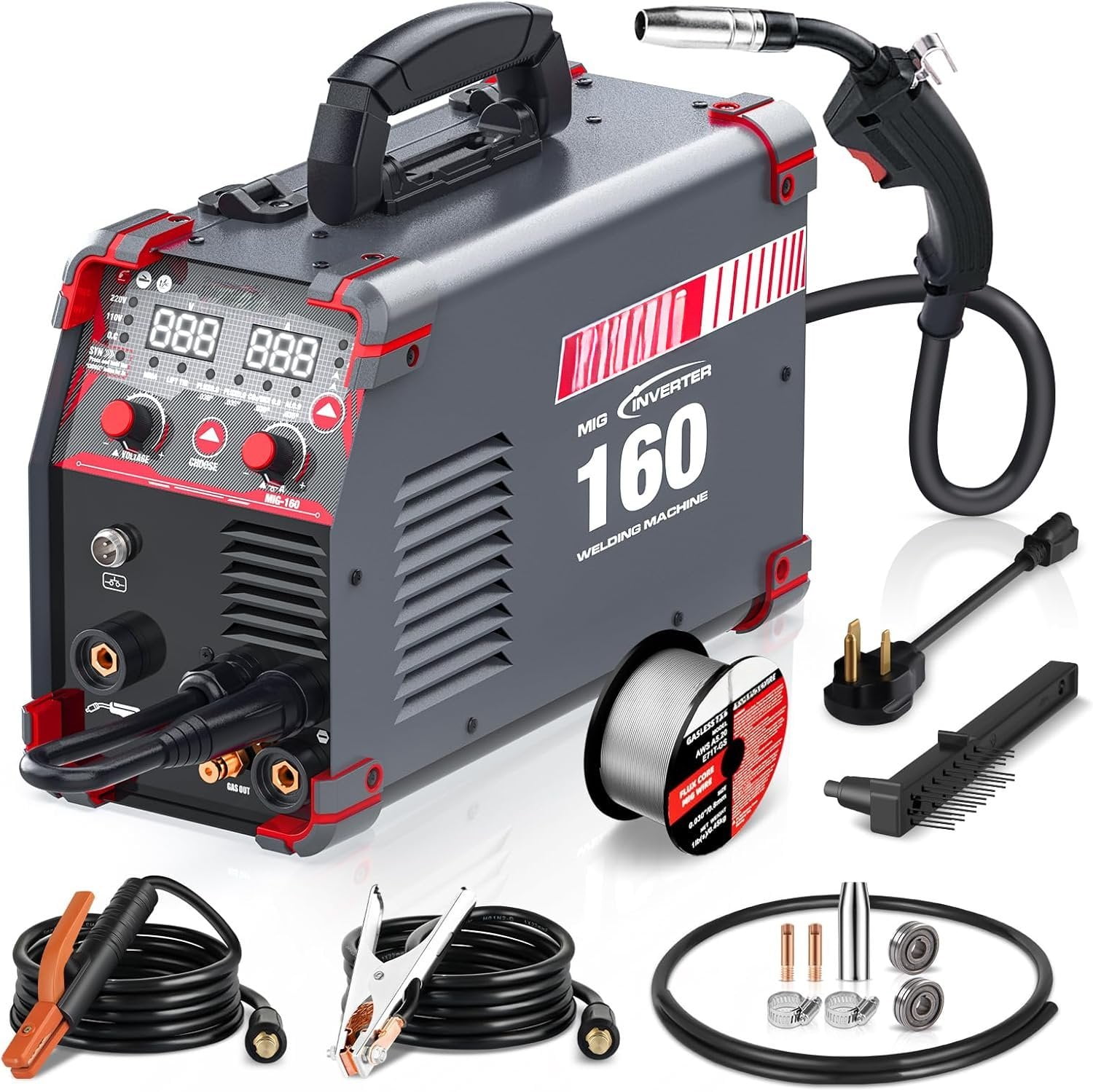 Simplified 160A MIG Welder,6 in 1 Gas MIG/Gasless Flux Core MIG//Lift ...