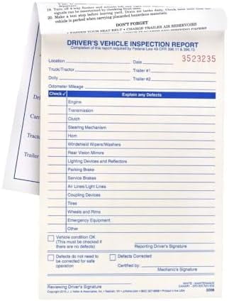Simplified Driver's Vehicle Inspection Report 10-pk. - Book Format with ...