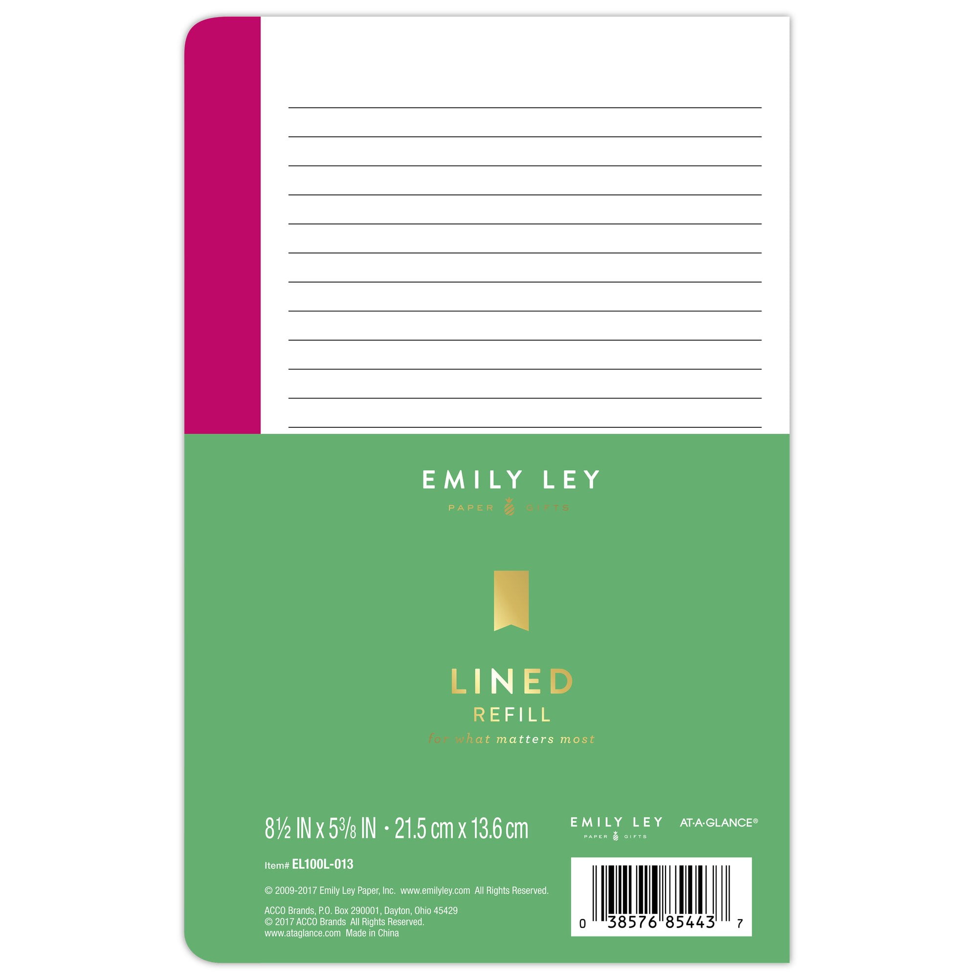 Simplified by Emily Ley for AT-A-GLANCE Lined Notes Refill Loose-Leaf ...