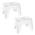 Simplify 2 Pack 12" Plastic Folding 1 Step Stool in White - Walmart.com