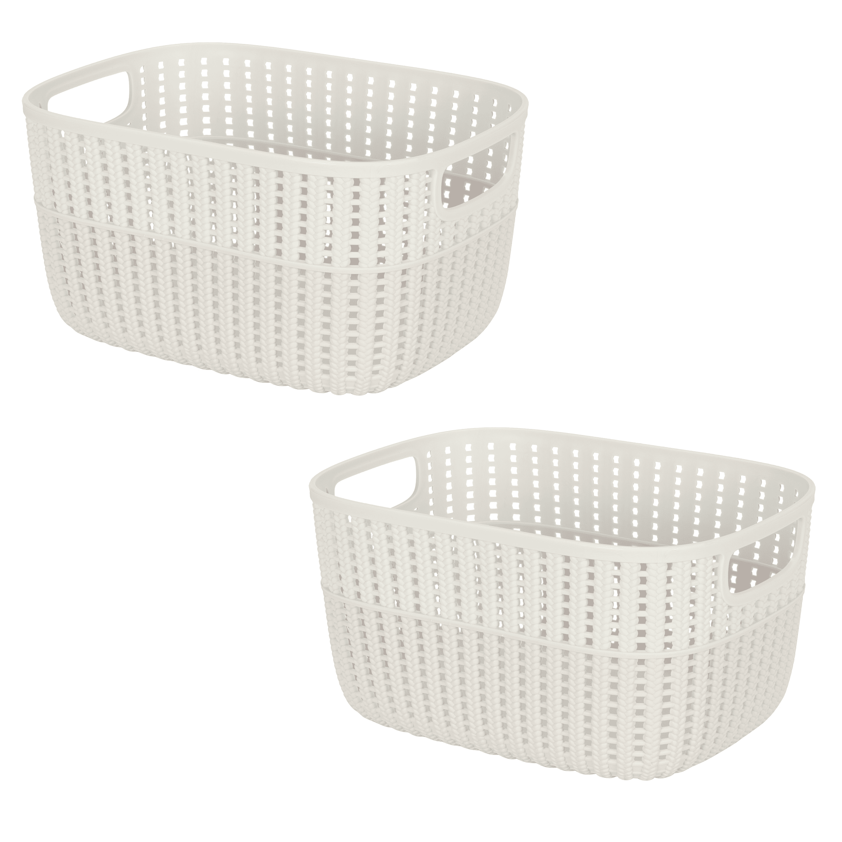 Simplify 2 Pack 2-Tone Decorative Plastic Medium Storage Basket in ...